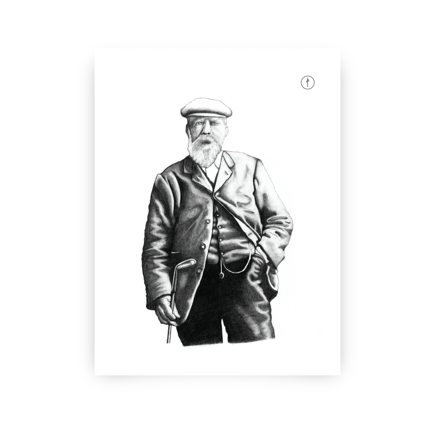 Old Tom Morris - Hand Drawn Graphite - Golf Artwork Print – LIE + LOFT