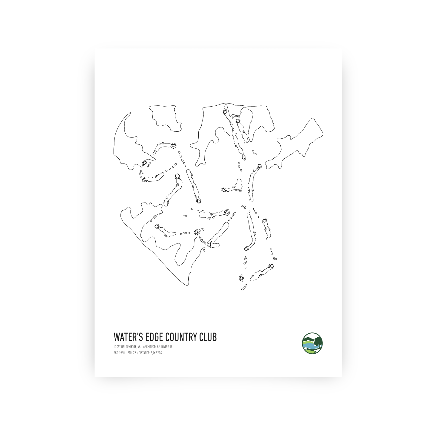 Water's Edge Country Club (Modern) - Golf Artwork Print – LIE + LOFT