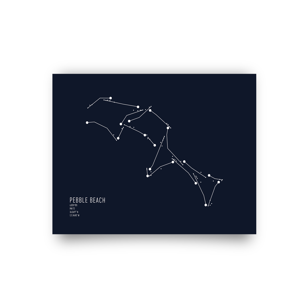 Pebble Beach (Constellation - Navy) - Golf Artwork Print – LIE + LOFT